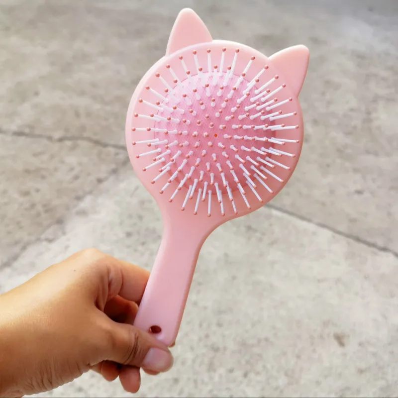 Mint Pink Hair Brush Scalp Massage Comb Women Detangle Hairbrush Comb ...