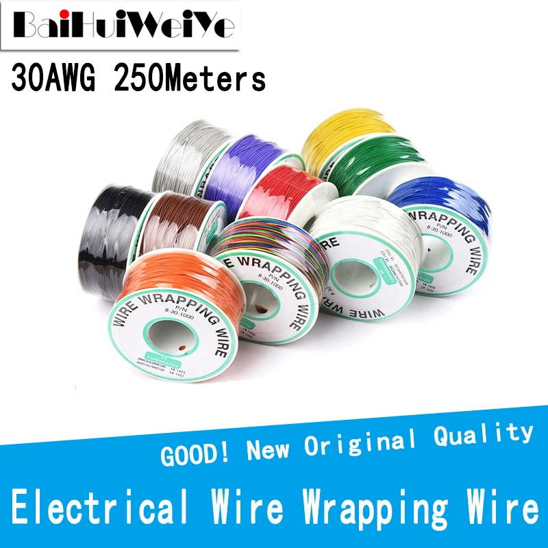 250m-30AWG-Multiple-Colour-Single-Strand-Tin-Plated-Copper-Electrical ...