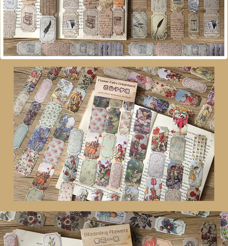 STICKER SCRAPBOOKING,1--Autocollant Kawaii rétro fleur fée déchet ...