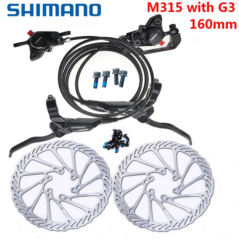 Shimano M315 Bicycle Brake Mountain MTB Bike Hydraulic Disc Brake Set w ...