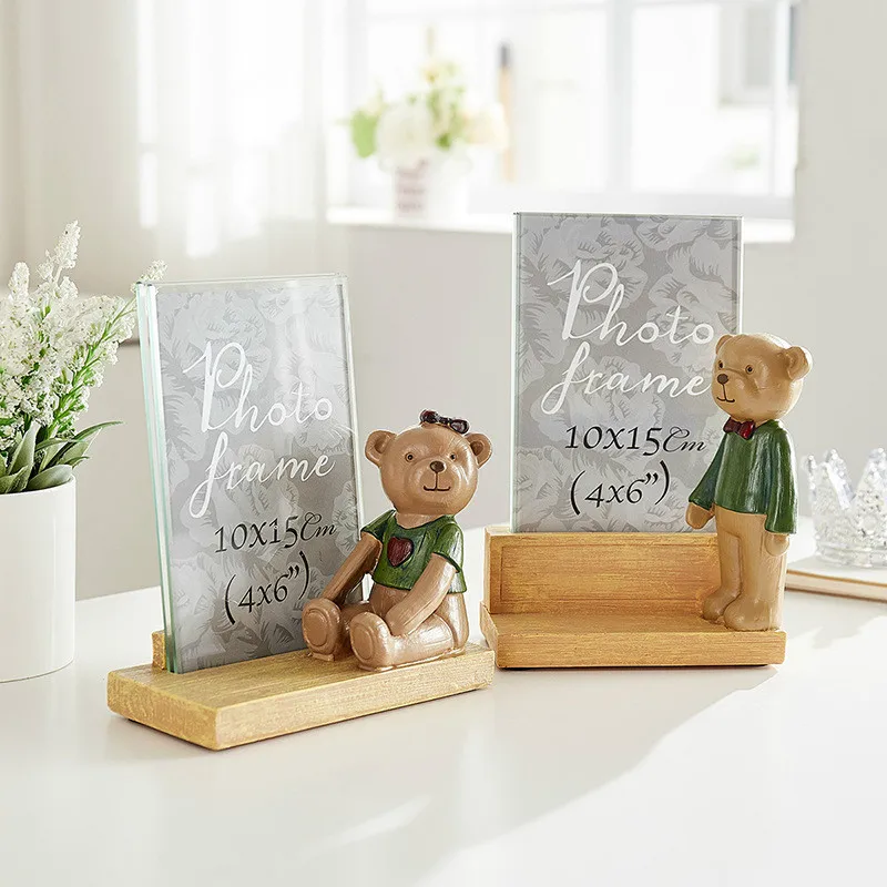 Wooden Bear Frame Nordic Ins Style Simple Photo Frame Ornaments Diy ...