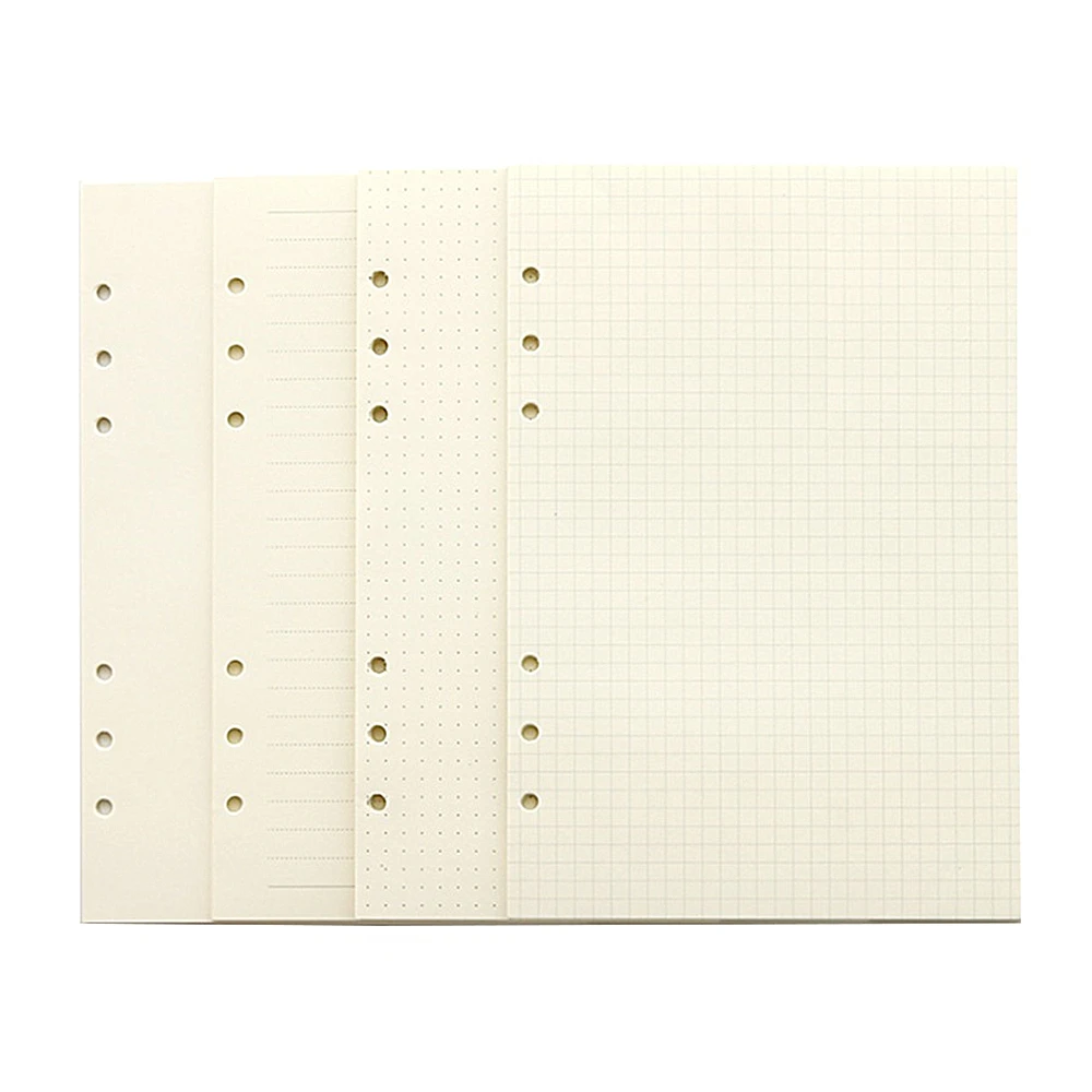 A5 A6 6 Ring Binder Notebook Refills 80 Sheets Inner Pages 100gsm Paper ...