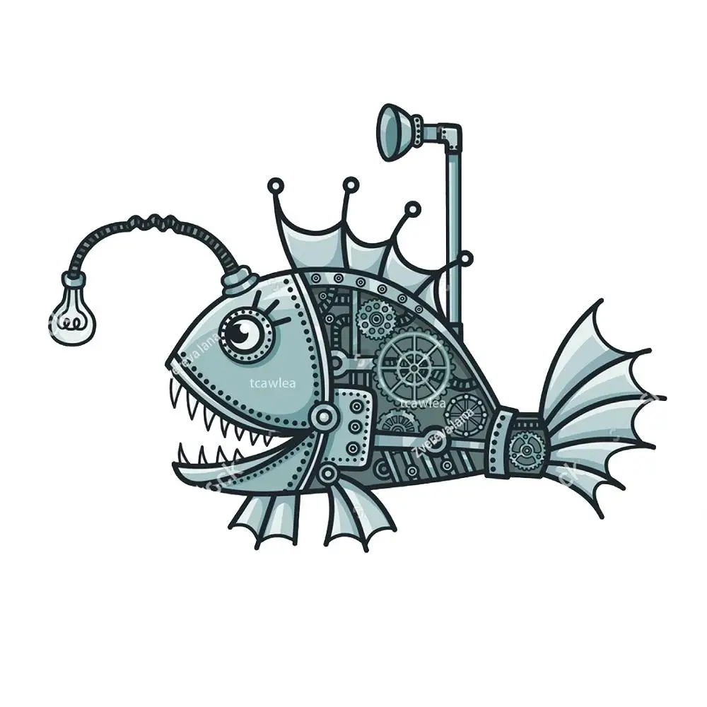 New Mechanical Steampunk Lantern Fish Metal Cutting Dies Anglerfish ...