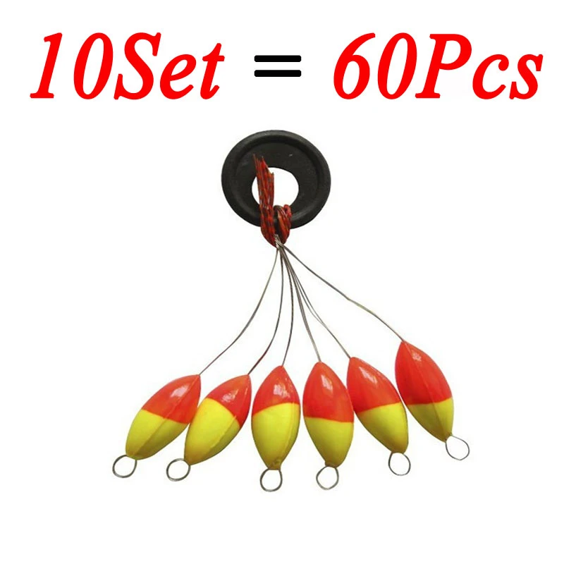 10set=60pcs Seven-star Oval Fishing Float Space Beans Fix Stopper ...