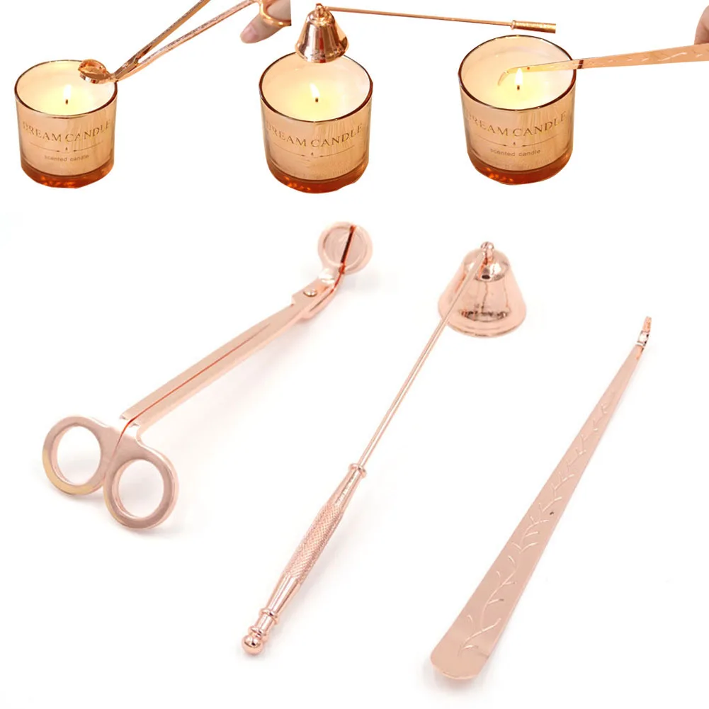 Rose Golden Candle Scissors Wicks Candle Snuffer Trimmer Hook Stainless ...