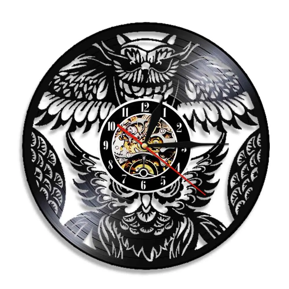 Owl-Wall-Art-Decor-Clock-Owl-Bird-Retro-Vinyl-Record-Wall-Clock-3D-Wall ...