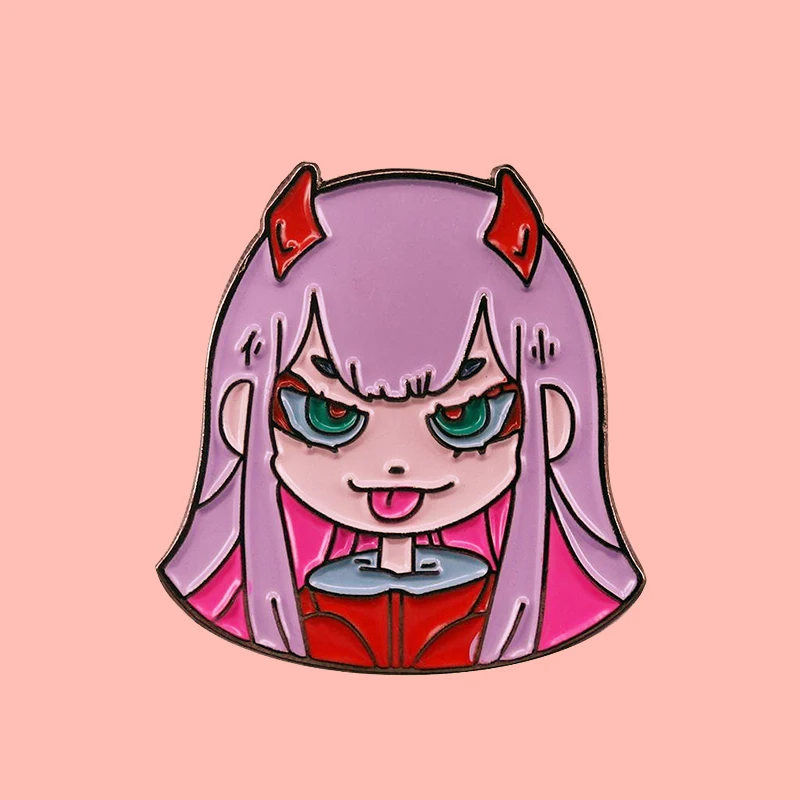 Anime DARLING in the FRANXX Zero Two bonito esmalte broche Pins ...