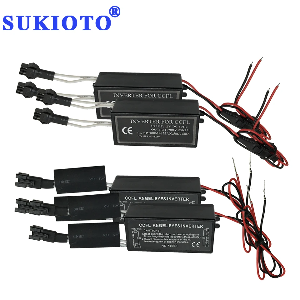 SUKIOTO 1 Pair Female Male CCFL angel eyes inverter e36 e38 Universal 2 ...