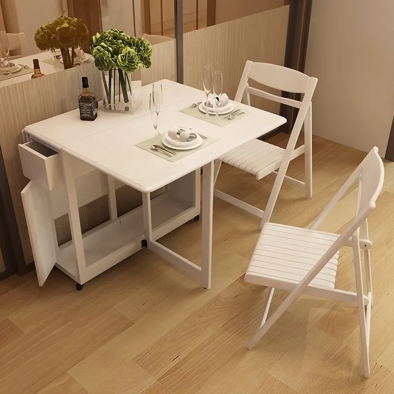 Simple modern small apartment dining table and chair retractable dining ...