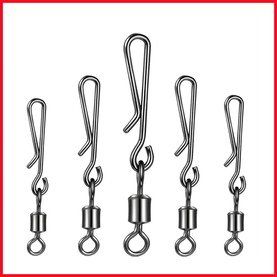 50PCS/Fishing Barrel Bearing Swivel Stainless Steel Hanging pin Ring ...