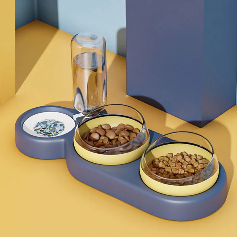 Three Bowls Of Cat Bowl Ceramic Automatic Drinking Pet Bowls Food Feeer ...