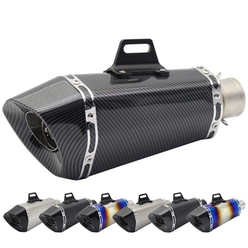 Length 340mm Inlet 51mm Exhaust Pipe Muffler Motorcycle Universal ...