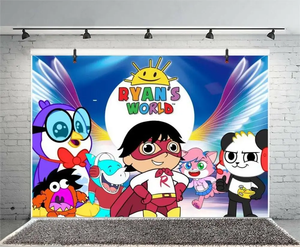 Ryan's World Photography Backdrop Kids Happy Birthday Party Cartoon ...