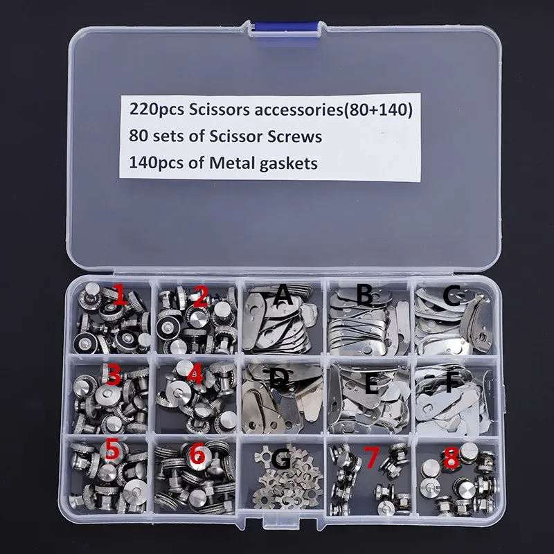 220PCS-BOX-Scissor-Repair-Kit-Bearing-Screws-With-Mix-Sizes-Metal ...