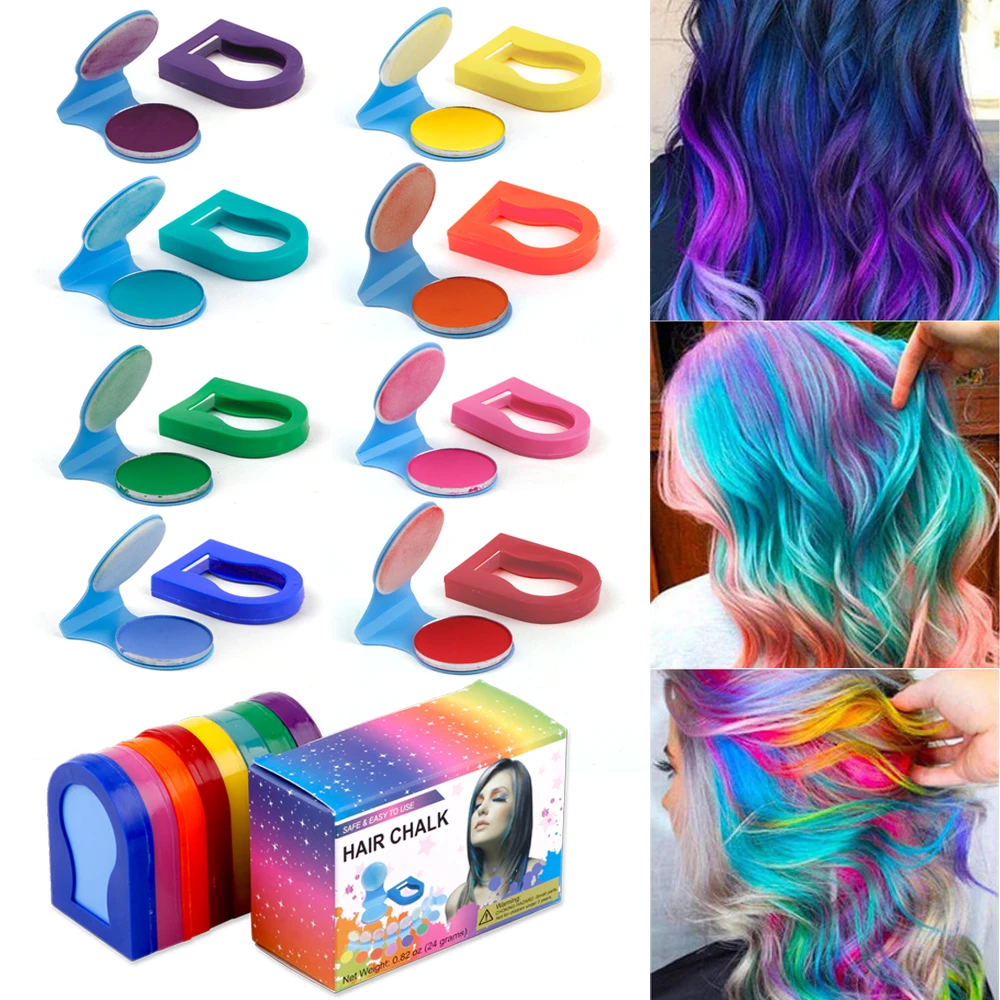8 Colors Hair Color Chalk Powder Temporary Hair Color Spray Diy Women ...