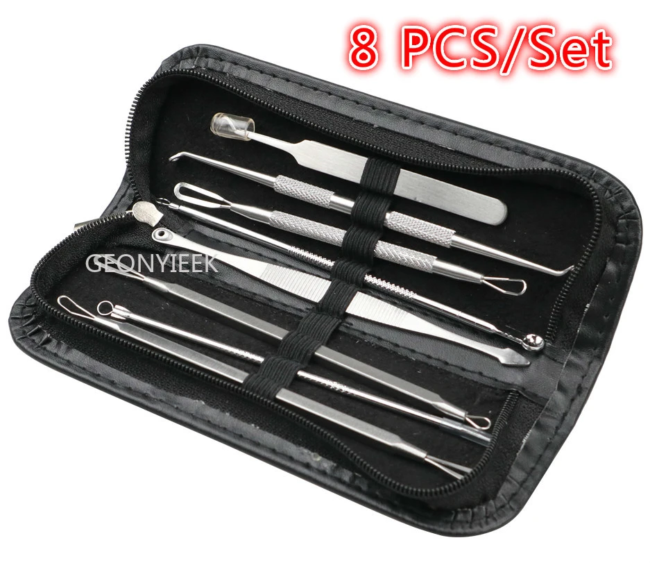 8pcs/set Blackhead Comedone Acne Pimple Blackhead Remover Tool Spoon ...