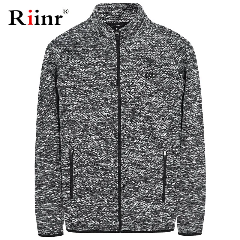Riinr, новинка, кардиганы, мужские, на молнии, с капюшоном, куртка ...
