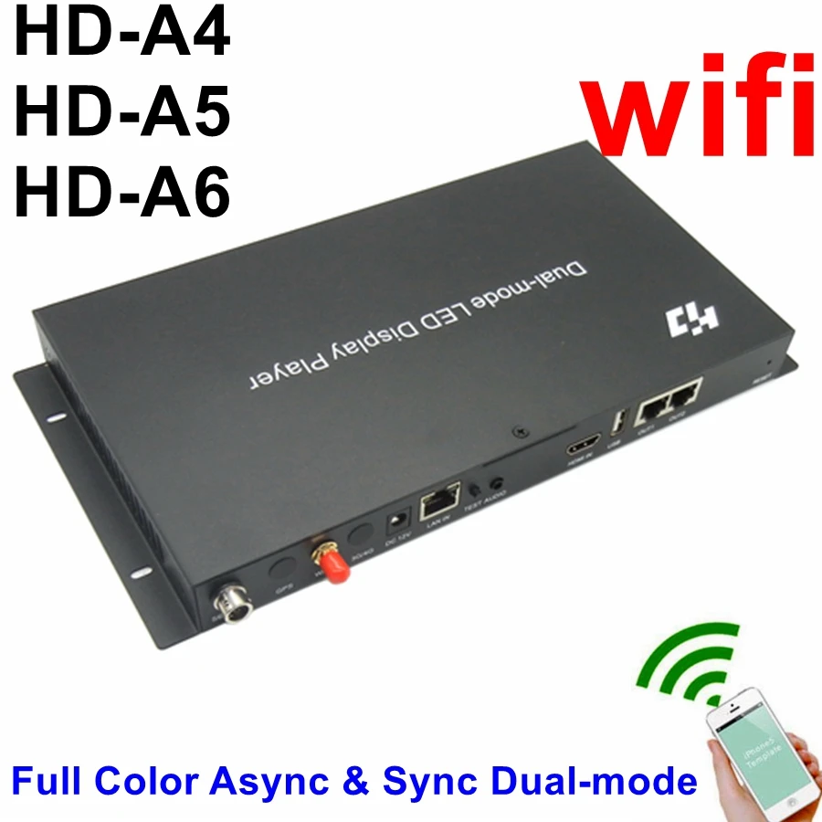 HD A4 HD A5 HD A6 wifi Full Color Async & Sync Dual mode LED Controller Player Box USB port LED ...