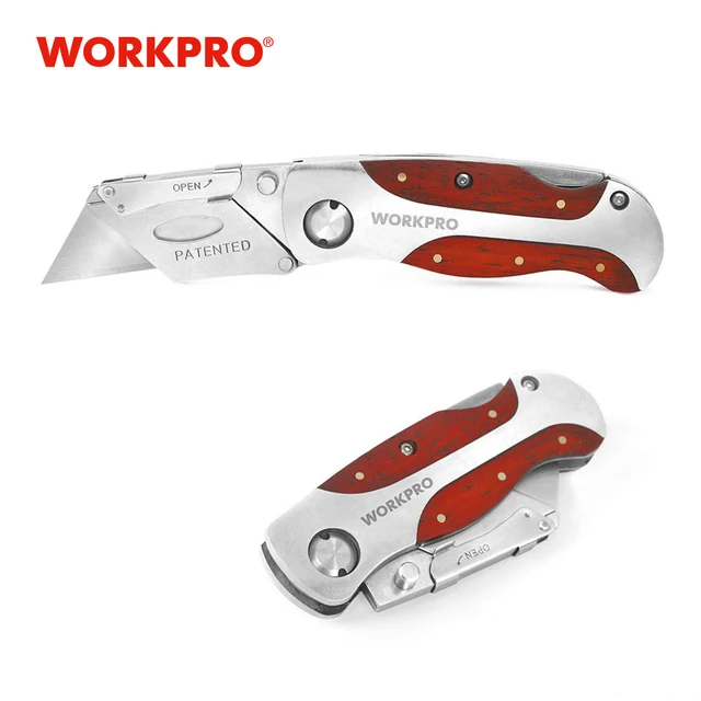WORKPRO Folding Knife Heavy Duty Knife Pipe Cutter Stainless Steel ...