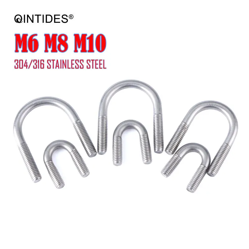 QINTIDES M6 M8 M10 Bolts U style 304/316 Stainless Steel U shaped Screw ...