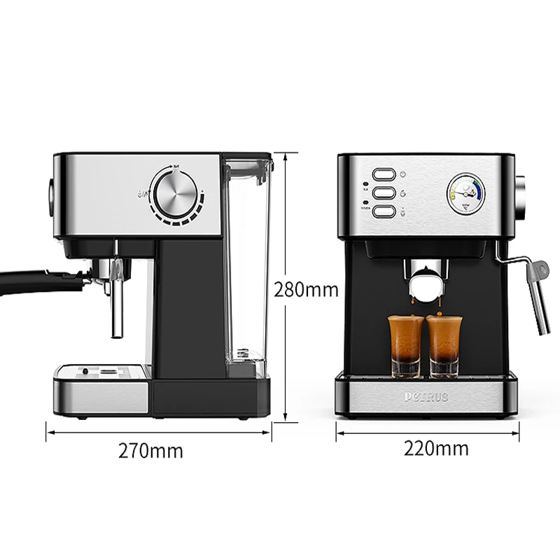 20Bar Coffee Maker Machine Semi Automatic Espresso Maker Italian Pump ...