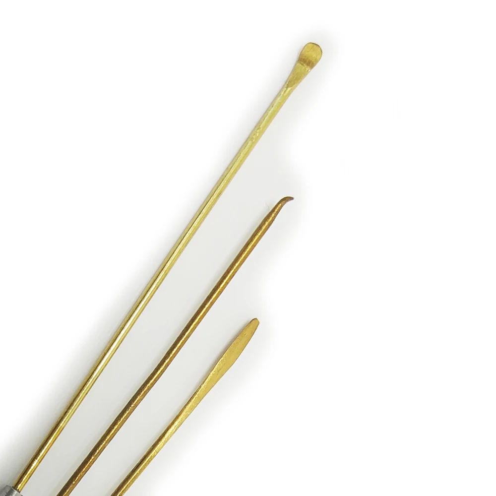 Metal handle copper color earwax hooks Professional ear picking tools ...