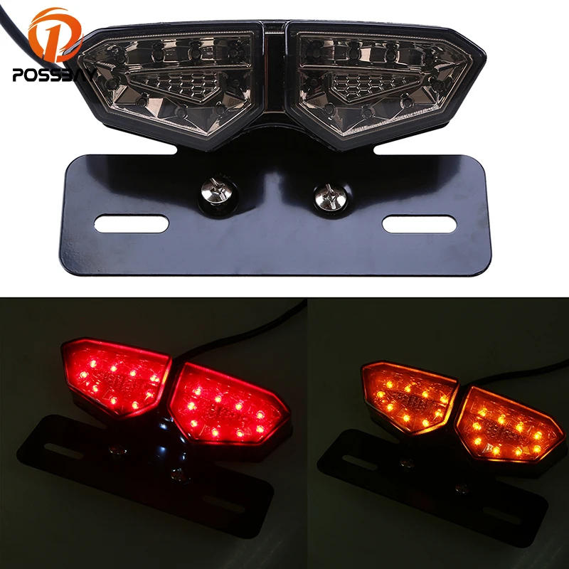 POSSBAY New Universal Motorcycle Rear Tail Stop Lights Lamp for Honda ...