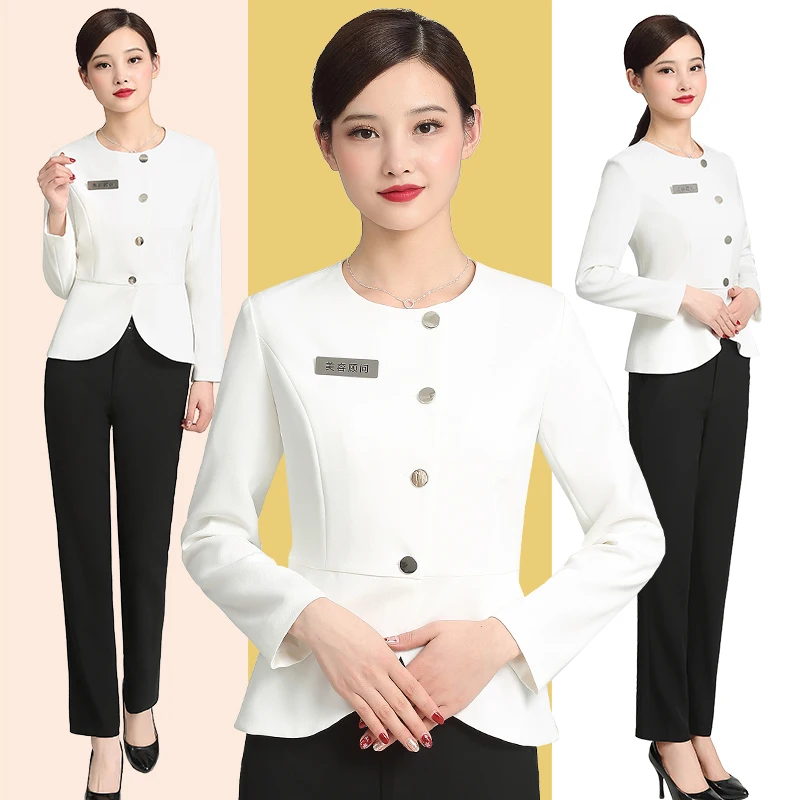 Salon cosmetologist uniform female summer hotel front desk professional ...