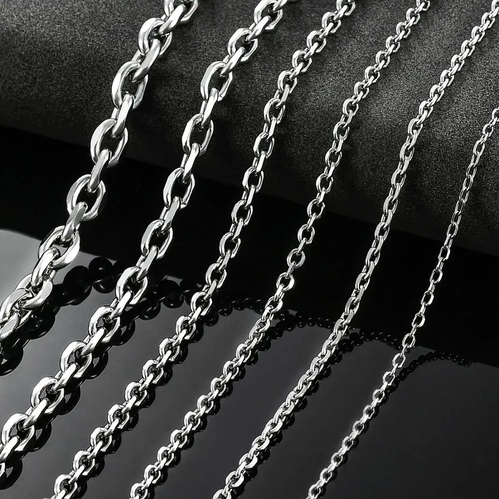 Women-Men-Stainless-Steel-Rolo-Link-O-Chain-Necklace-for-Charm-Pendant ...