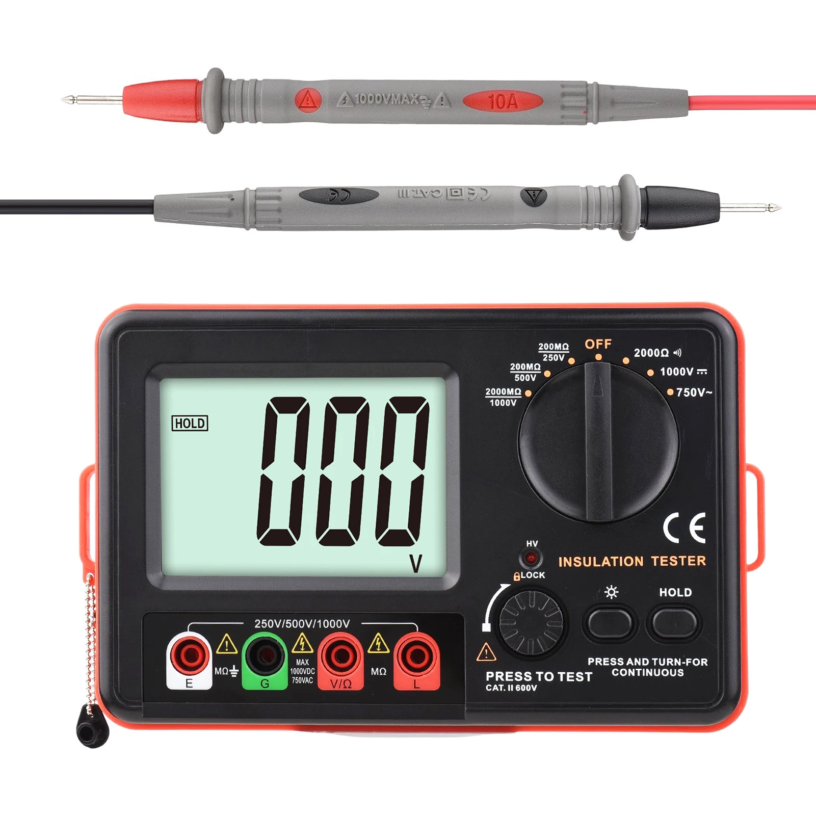 Insulation Resistance Tester DC 250V/ 500V/ 1000V AC 750V Insulation ...