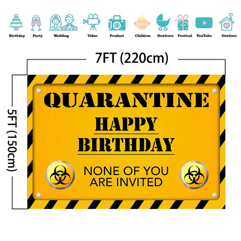 Quarantine Biohazard baby shower backdrop Quarantine party backdrop ...