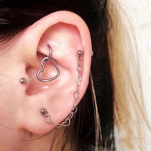 Double Tragus Ear Piercings