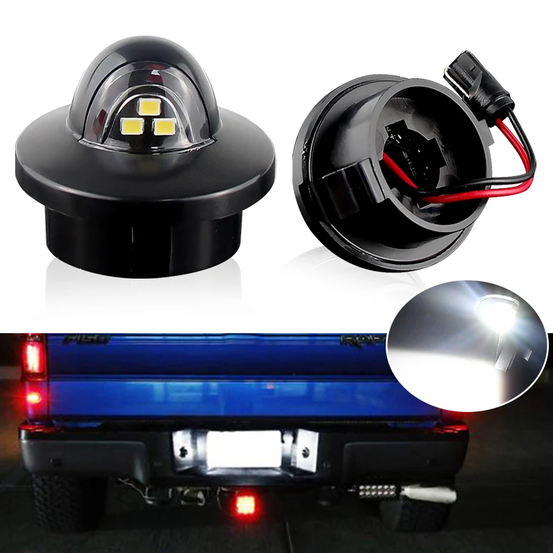 2x LED License Plate Lights Auto Number Plate Lamp Car Light Assembly ...