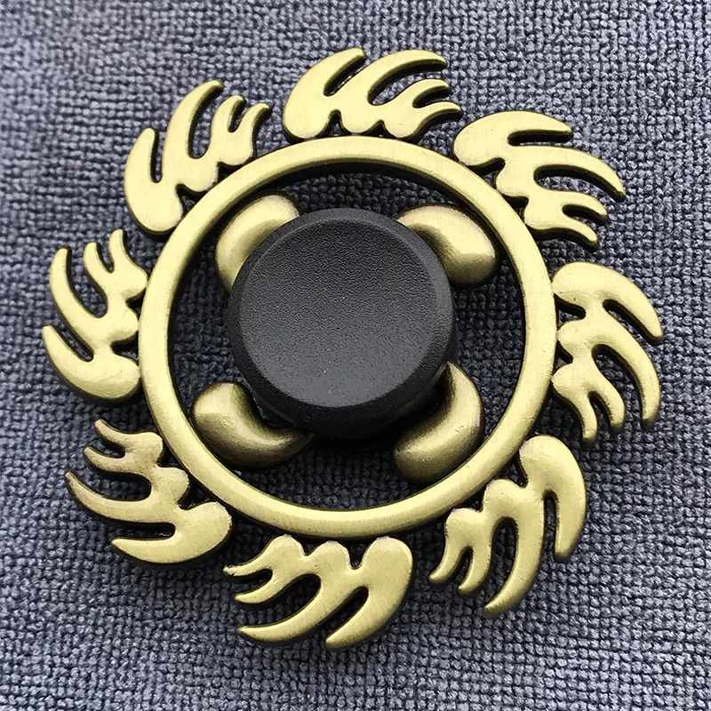 Fidget Spinner Brass Color Zinc Alloy Metal Hand Spinner Dice Bauhinia ...