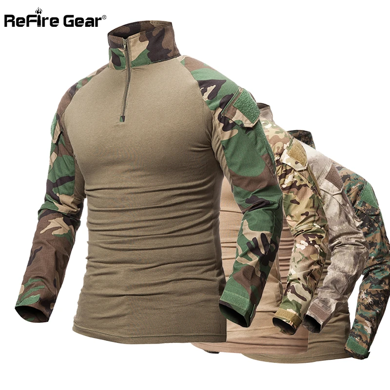 Refire Gear Camouflage Army T-shirt Men Us Ru Soldiers Combat Tactical ...