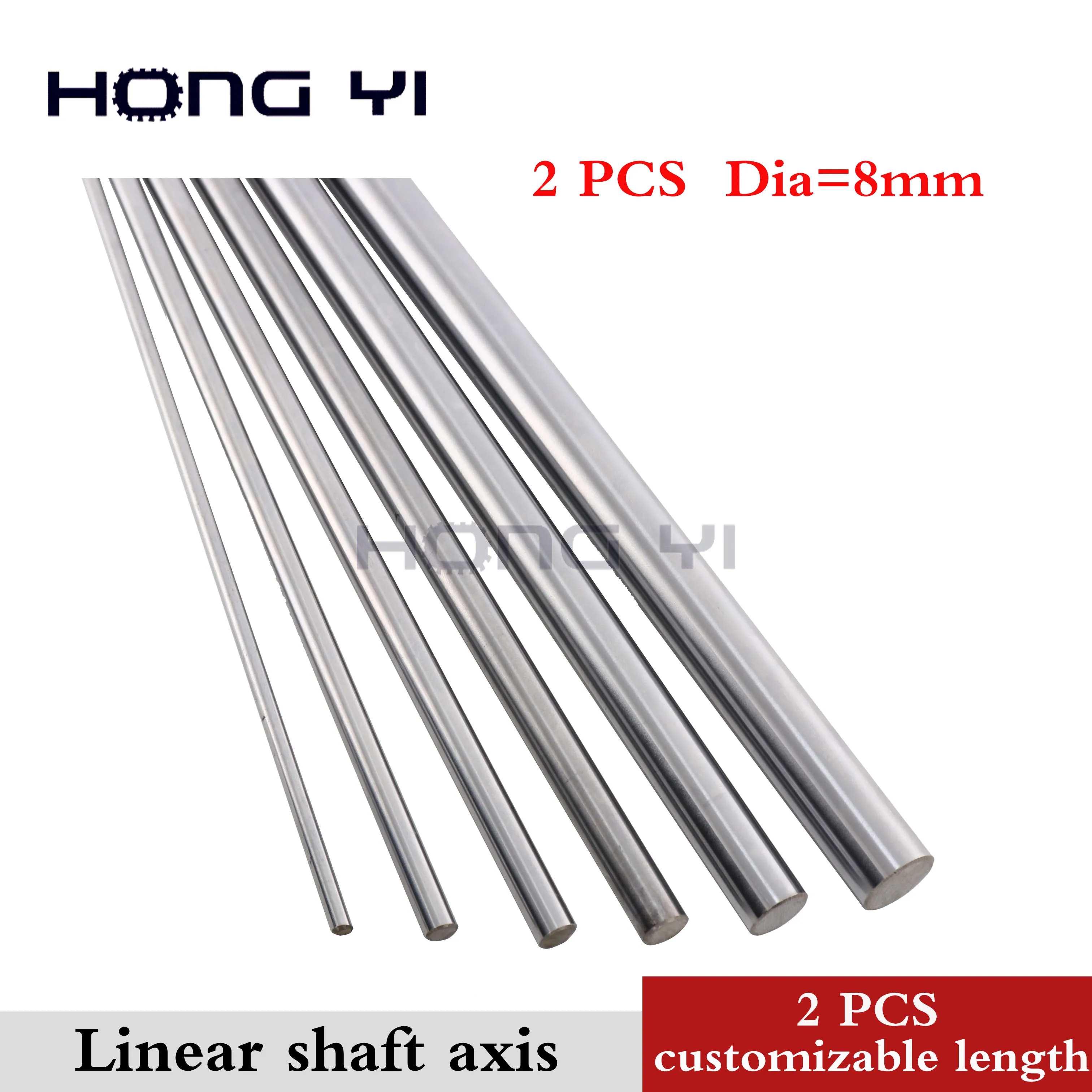 2pcs Linear shaft long diameter d 8mm 100mm200mm 300mm L 600mm harden ...