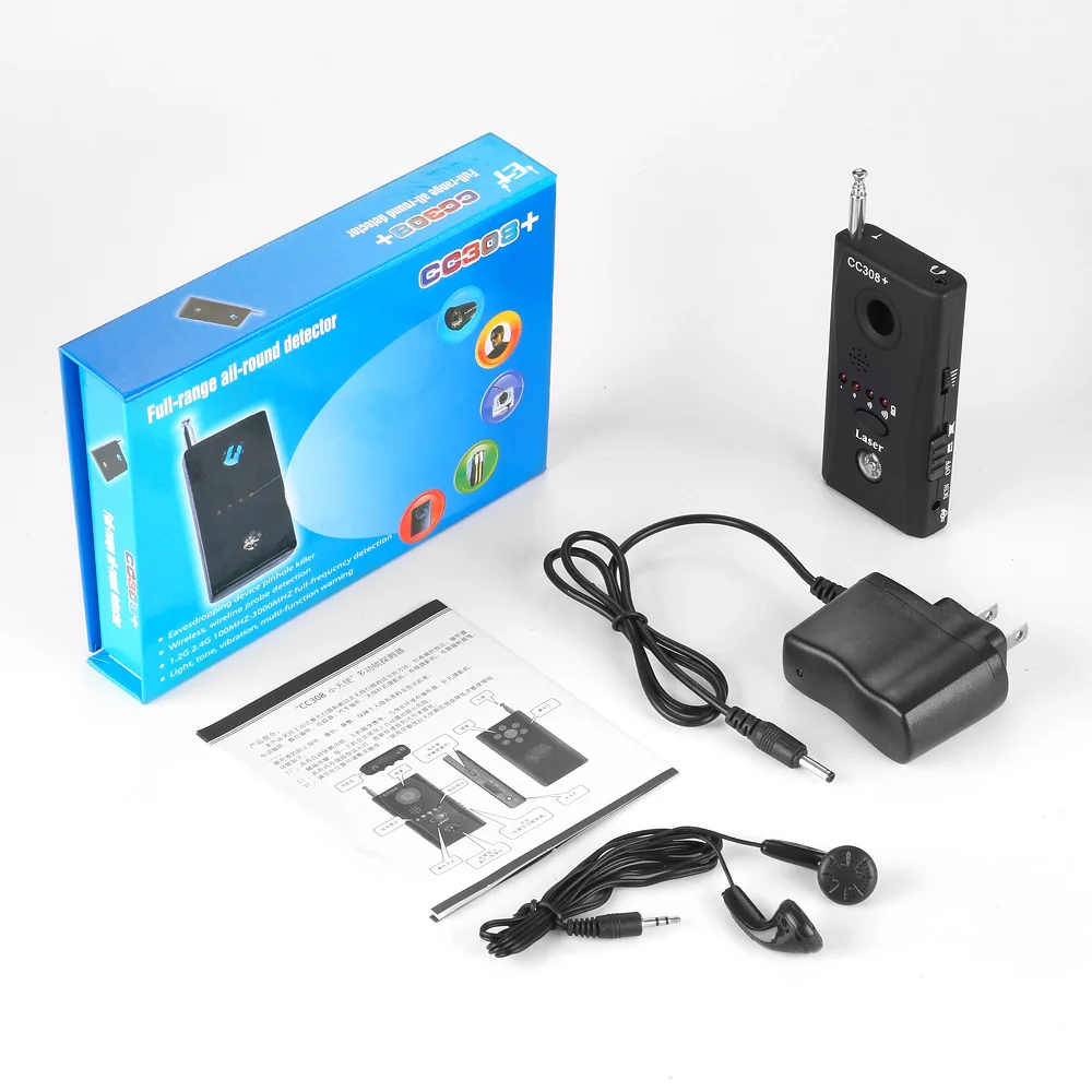 Full Range Anti- Spy Bug Detector CC308+ Mini Wireless Camera Hidden ...
