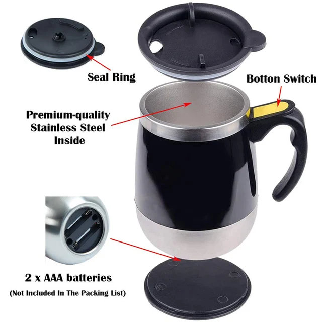Automatic Self Stirring Coffee Mug Cup Stainless Steel Electric Self ...
