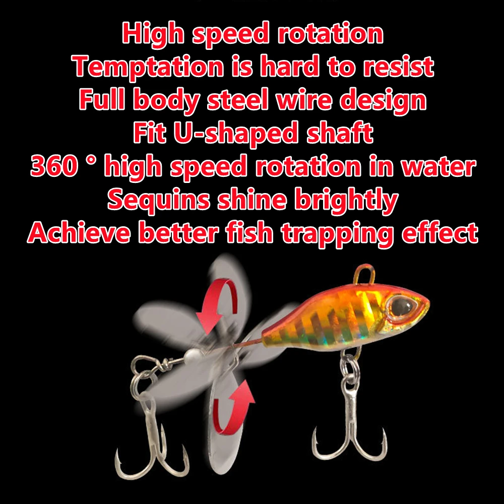 1 pçs 7g 14g super longo lance vortex tremor metal vib isca hélice ...