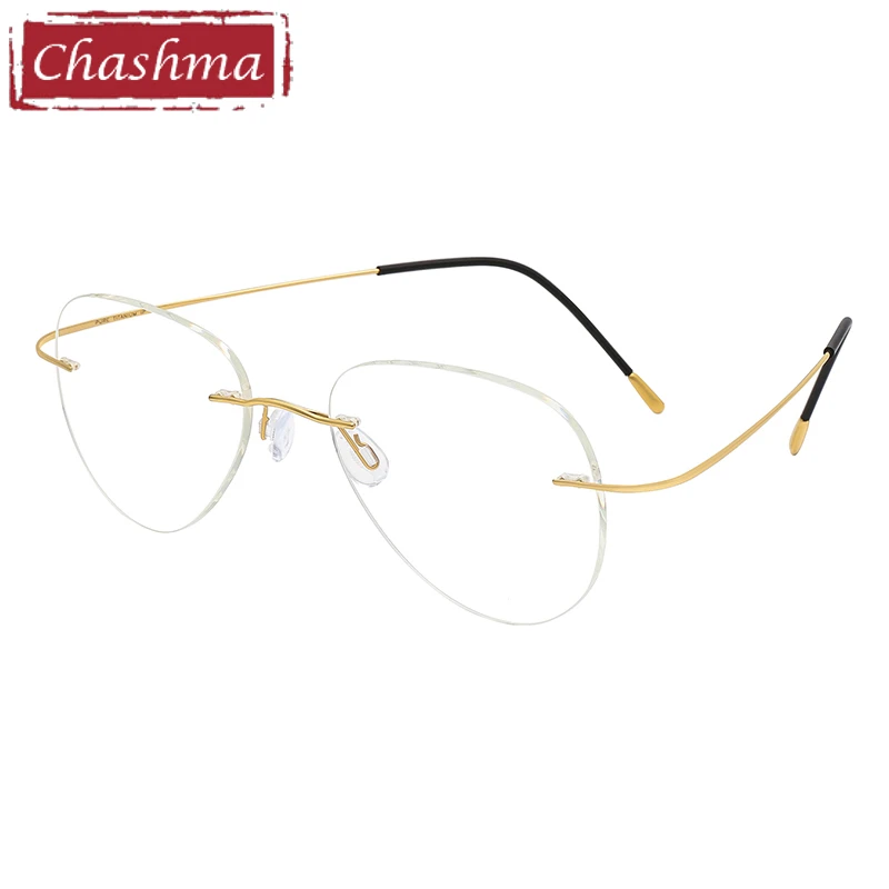 Chashma Frameless Eyeglasses 2 g Women Brand Design Optical Frames Men ...