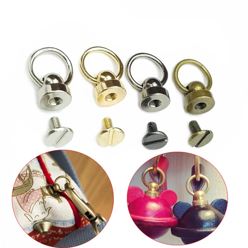 20Pcs 8mm/9mm Copper Rivet Screw Back Round Head Leathercraft Parts ...