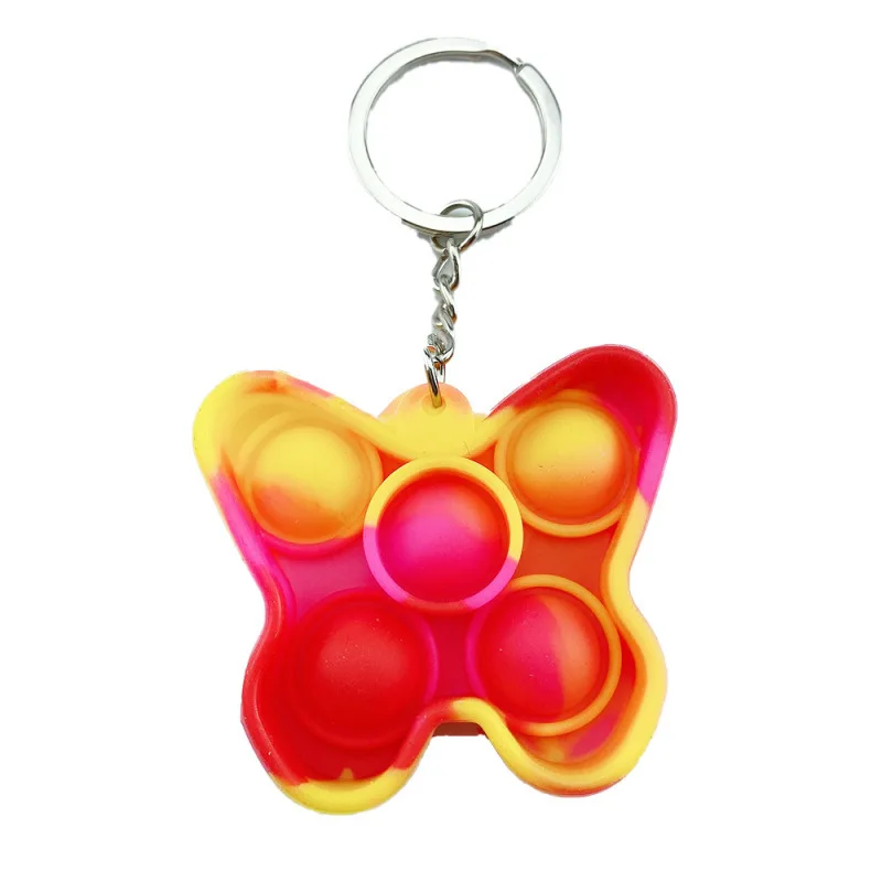 Mini Unicorn Shaped Push Popit Toy Fidget Cartoon Keychain Pop It ...