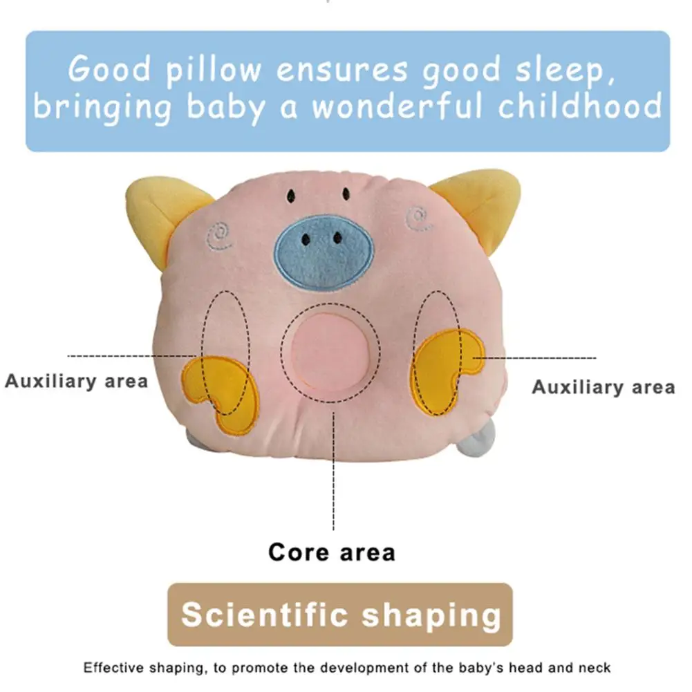 Newborn Baby Positioning Pillow Pig Pattern Velvet Infant Pillow Flat ...