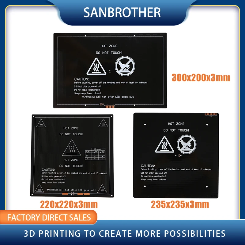 12V-24V-Upgraded-MK3-heatbed-235x235-220x220-300x200x3mm-Aluminum ...