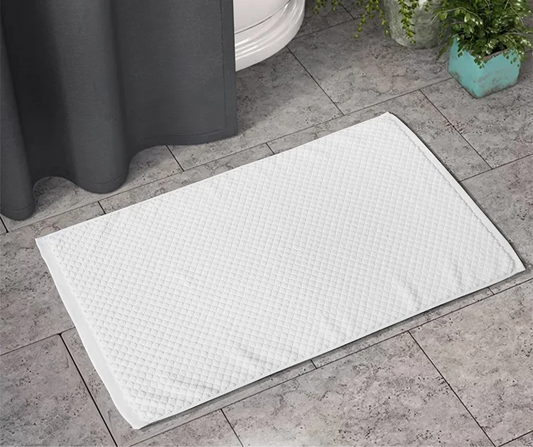 Pineapple Plaid White Hotel Floor Mat Towel 100% Cotton Non-slip ...