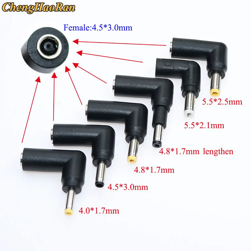 직각 플러그 DC 전원 충전기 어댑터 커넥터 암 소켓, DC 4.5x3.0mm, 5.5x2.5 5.5x2.1 4.8x1.7 4.5x3.0 4.0x1.7, 1 개|커넥터 ...