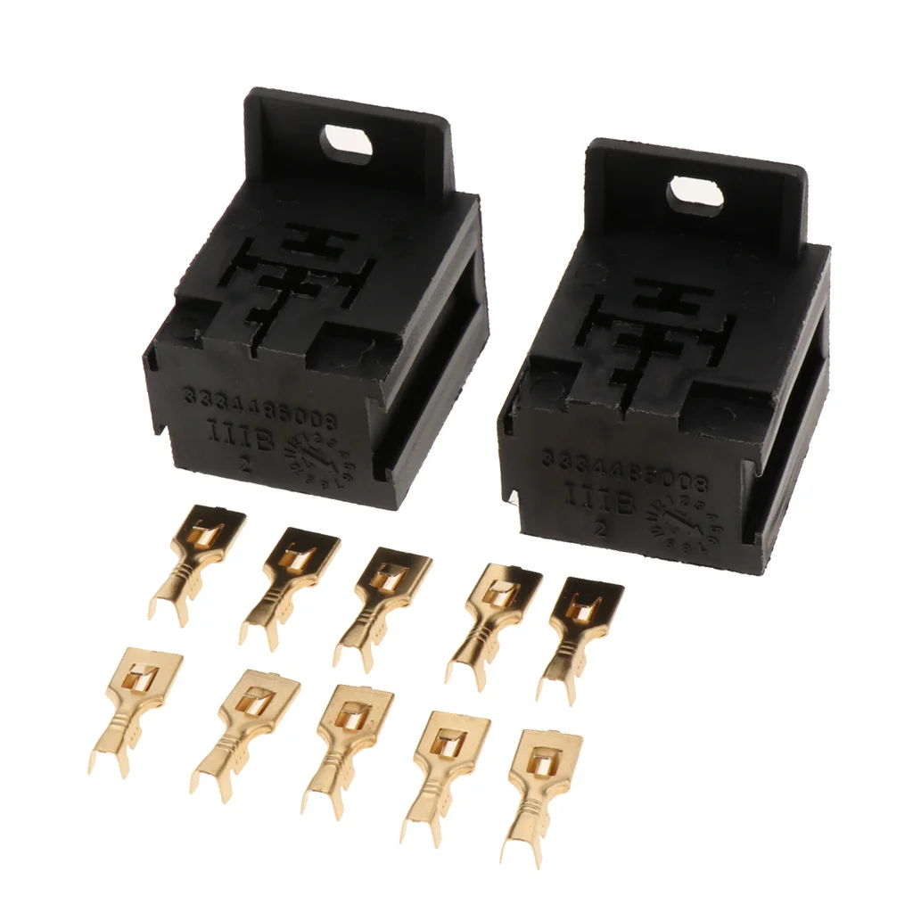 2 x Premium Quality Relay Base Holder and Mount Kit for 5 Pin Relays ...