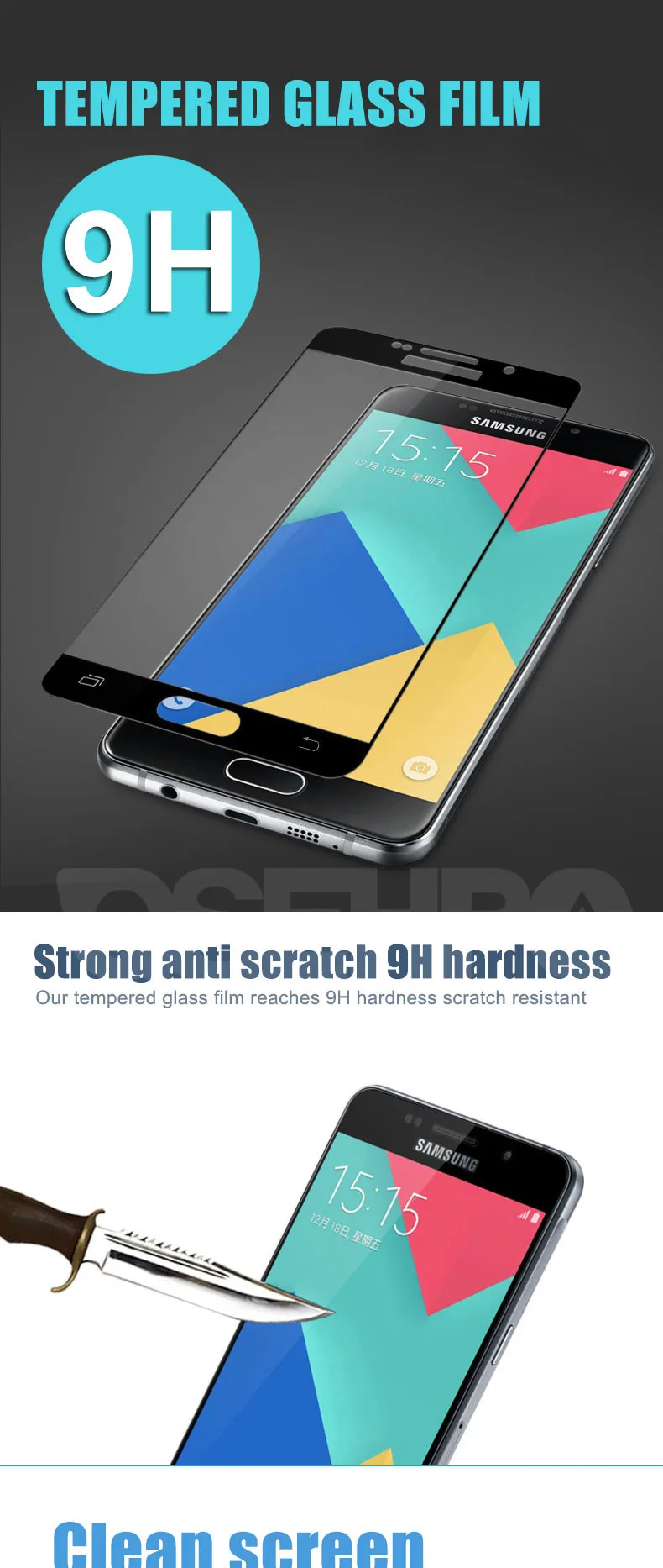 9D защитное стекло на Samsung Galaxy A3 A5 A7 J3 J5 J7 S7 полное покрытие закаленное защитное ...