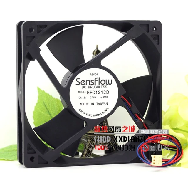オリジナル 12025 EFC1212D 12V 0.75A 4 ピン PWM 温度制御大風量ボールファン - ラップトップ ...