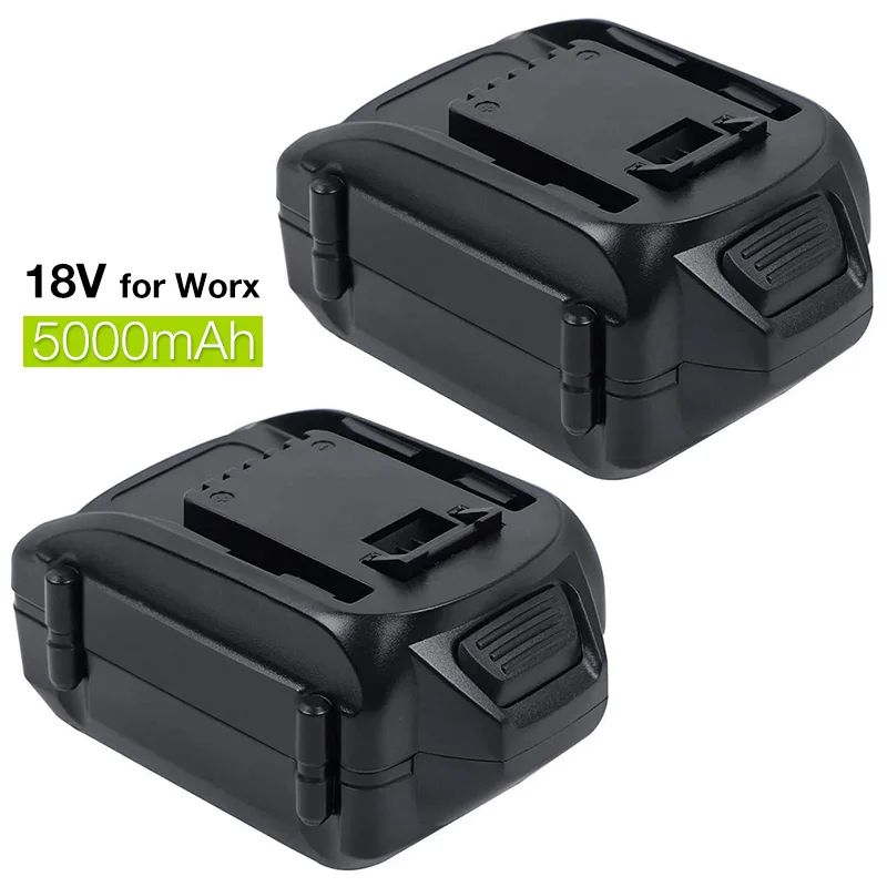 2Pack 18V 5.0Ah WA3512 Li-ion Battery Replacement for Worx WA3525 ...